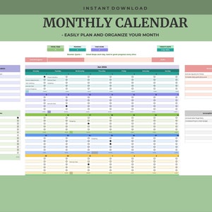 2024 2025 Calendar Spreadsheet Google Sheets Monthly Calendar to Do ...