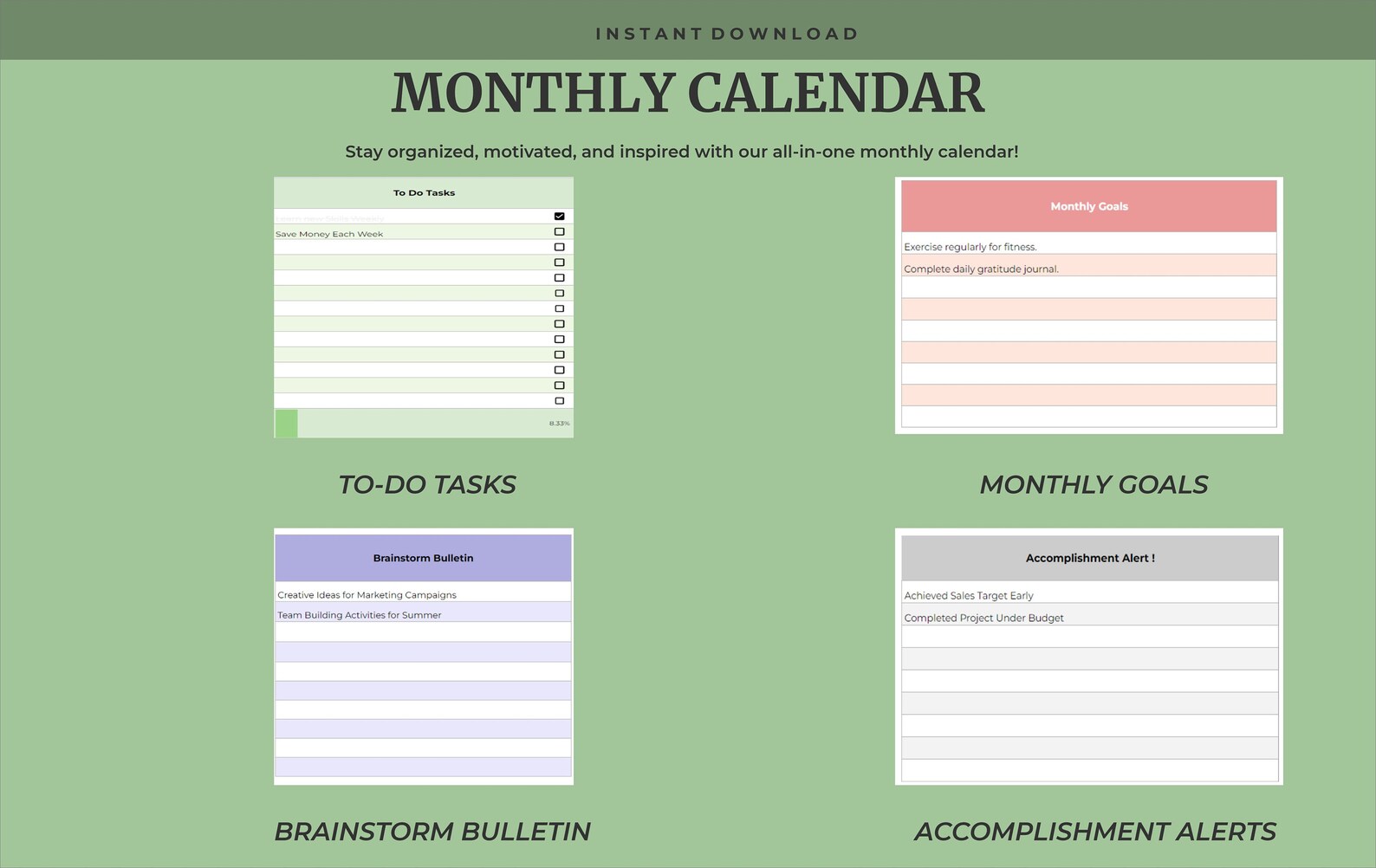 2024 2025 Calendar Spreadsheet Google Sheets Monthly Calendar to Do ...