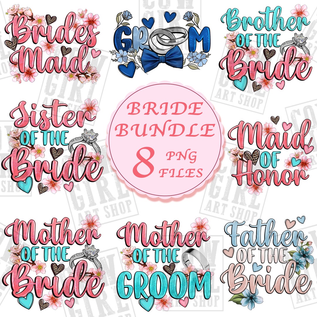 Bride Bundle Png Sublimation Design Download, Bridal Party Png, Wedding ...