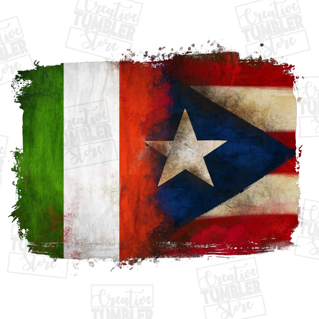 Puerto Rico and Italian Flag Png Sublimation Design Download, Italian ...