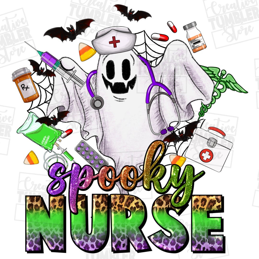Spooky Nurse Png Sublimation Design Download, Nurse Png, Nursing Png ...