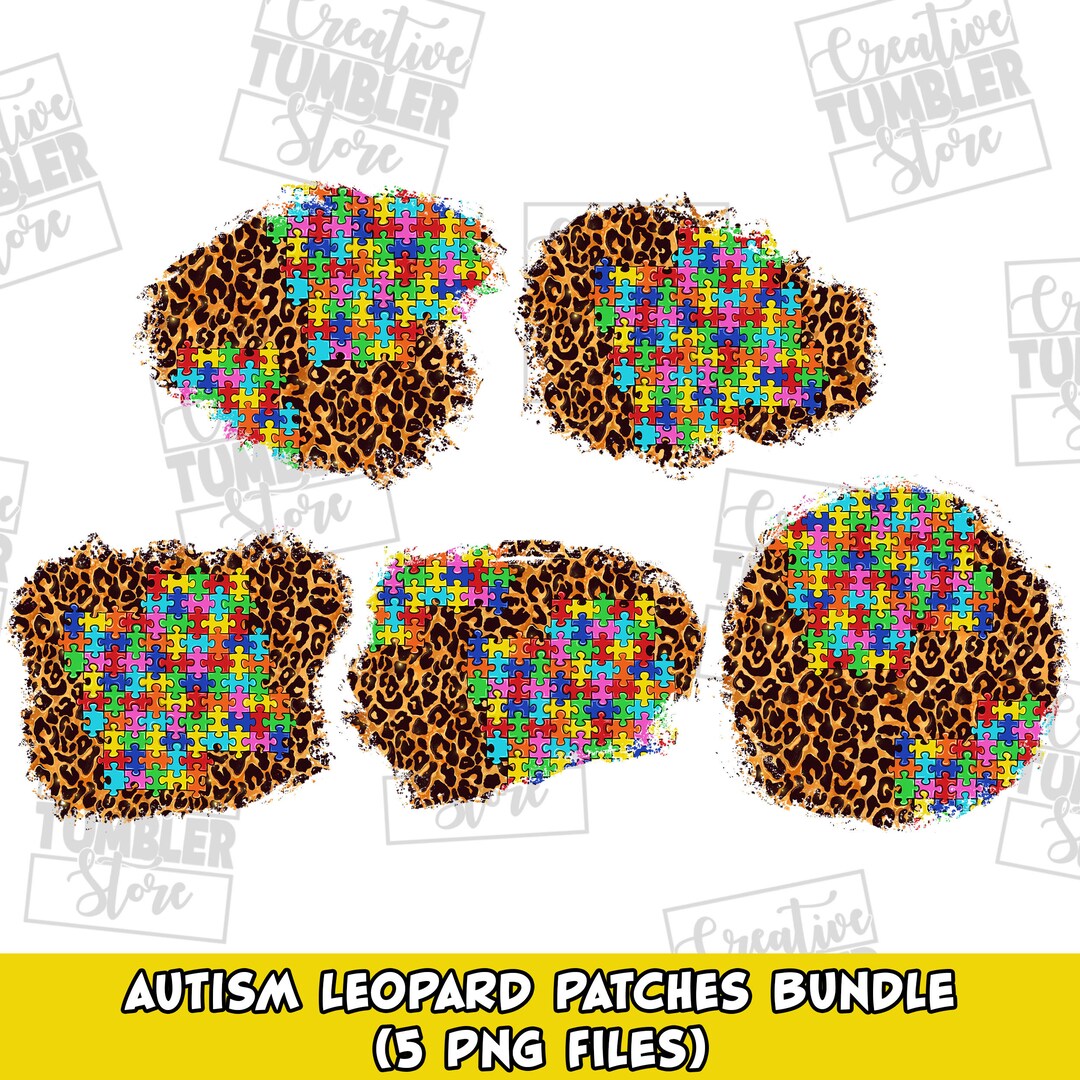 Autism Leopard Png Patches Bundle, Autism Awareness Png, Western Patches Bundle Png, Western ...