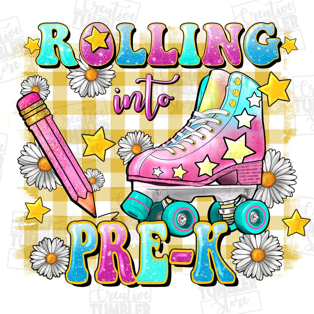 Rolling Into Pre-k Png Sublimation Design Download, Back to School Png ...