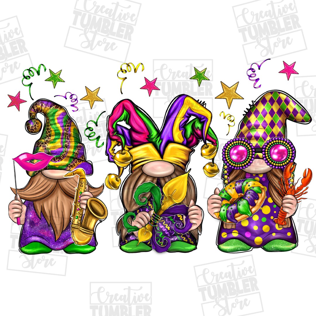 Mardi Gras Gnomes Png Sublimation Design Download, Happy Mardi Gras Png ...