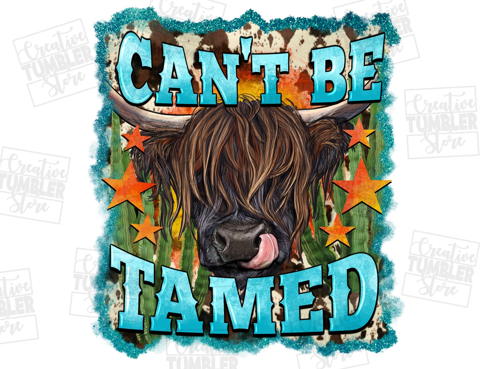 Can't Be Tamed Cow Png Sublimation Design Download Cow - Etsy