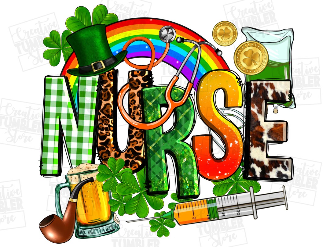St. Patrick's Nurse Png Sublimation Design Download, Nurse Png, Nursing ...