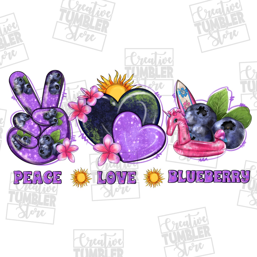 Peace Love Blueberry Png Sublimation Design Download, Summer Vibes Png ...