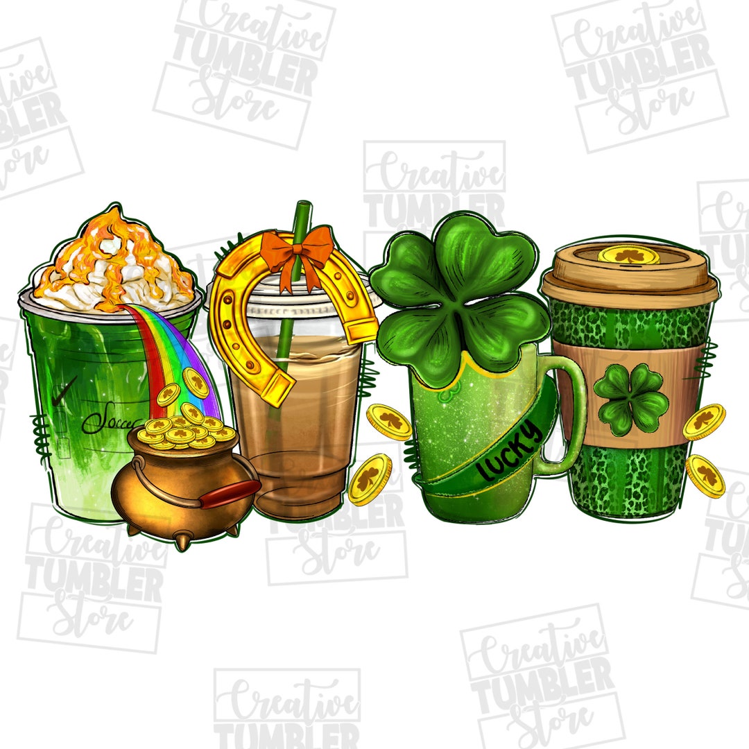 St. Patrick's Day Coffee Cups Png, St. Patrick's Day Png, Irish Day Png ...