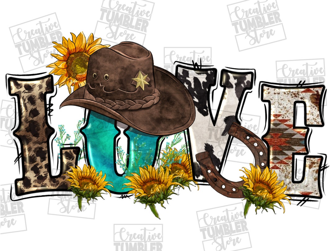 Peace Love Cowboy Png Sublimation Design Download, Rodeo Png, Western ...