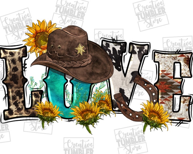 Peace Love Cowboy Png Sublimation Design Download, Rodeo Png, Western ...