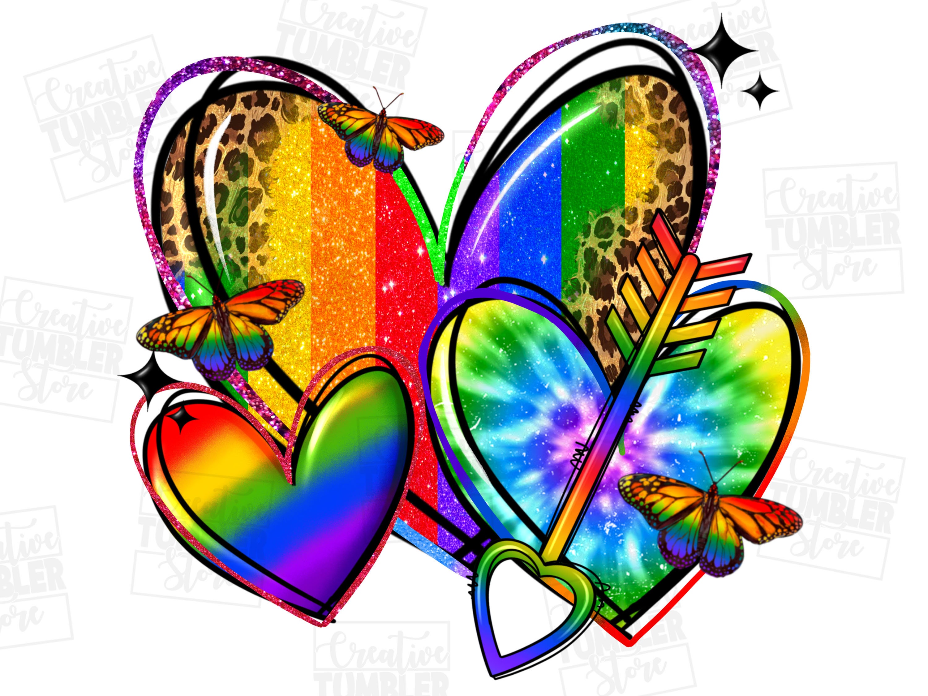 LGBTQ Hearts Png Sublimation Design Download, LGBTQ Png, Pride Png ...