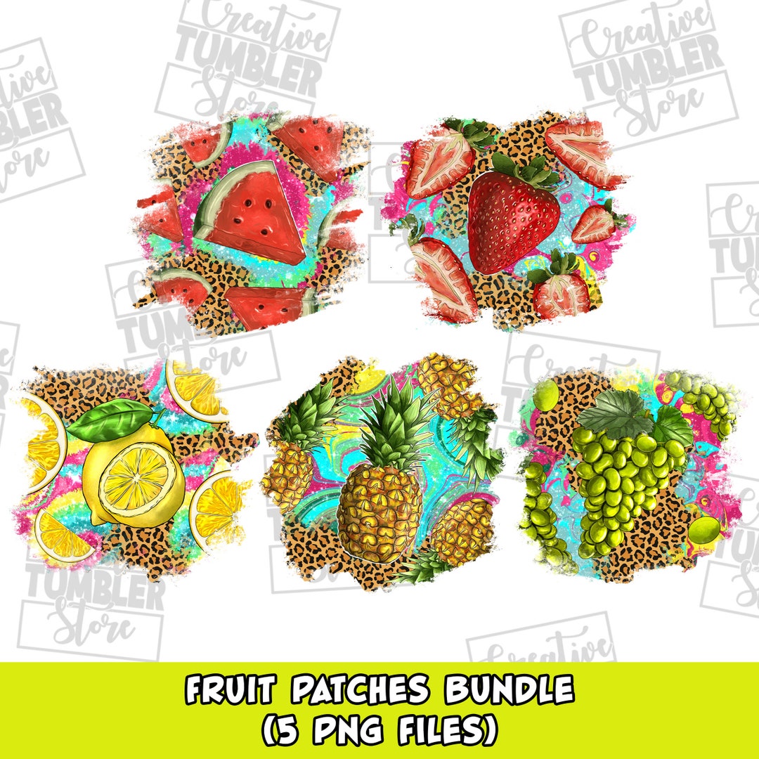 Fruits Patches Bundle Png, Summer Fruits Png, Western Patches Bundle ...