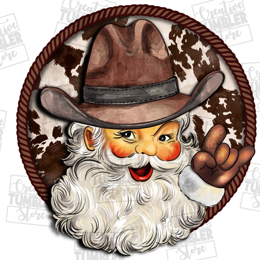 Cowboy Santa Png Sublimation Design Download, Merry Christmas Png ...