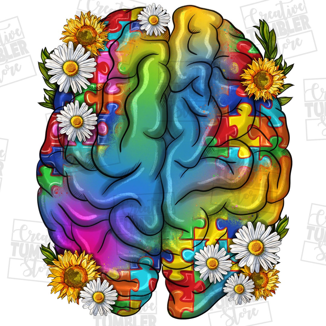 Autism With Brain Png Sublimation Design Download, Autism Awareness Png ...