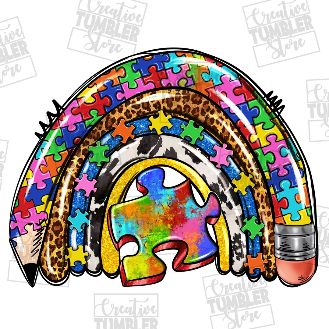 Autism Rainbow Png Sublimation Design Download, Autism Awareness Png ...