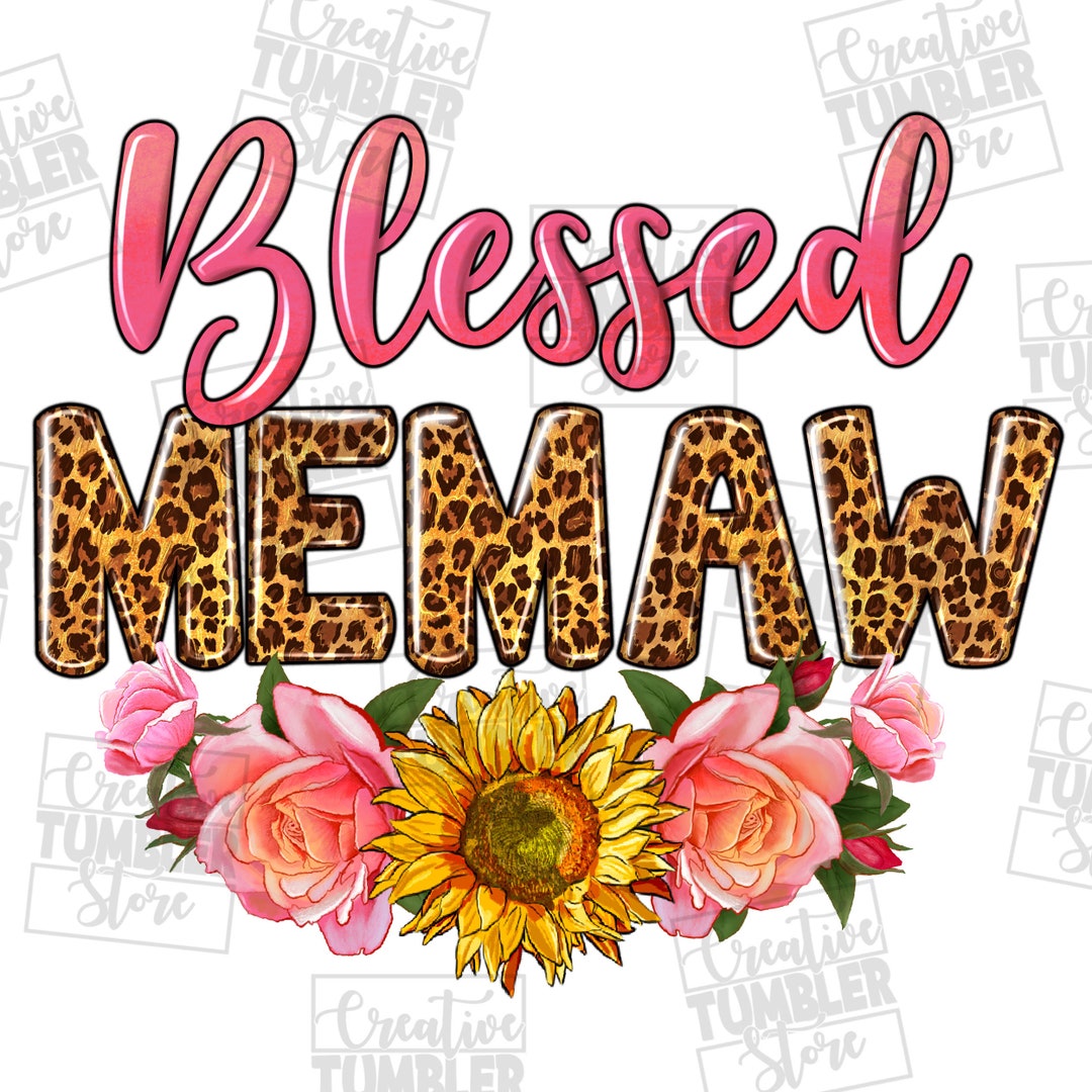 Blessed Memaw Png Sublimation Design Download, Western Memaw Png ...