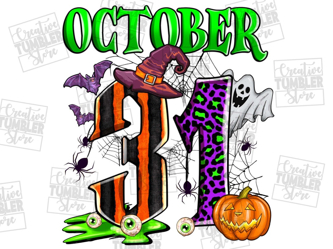 October 31 Png Sublimation Design Download, Happy Halloween Png, Spooky ...