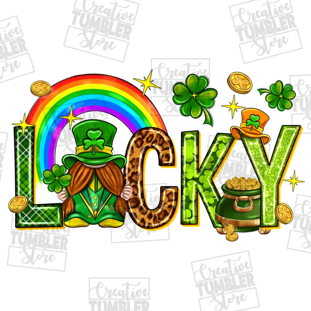 Lucky Gnome Png Sublimation Design Download, St. Patrick's Day Png ...