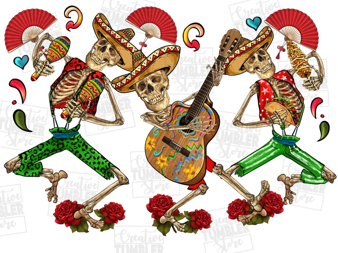Mexican Skeletons Png Sublimation Design Download Mexican Day - Etsy