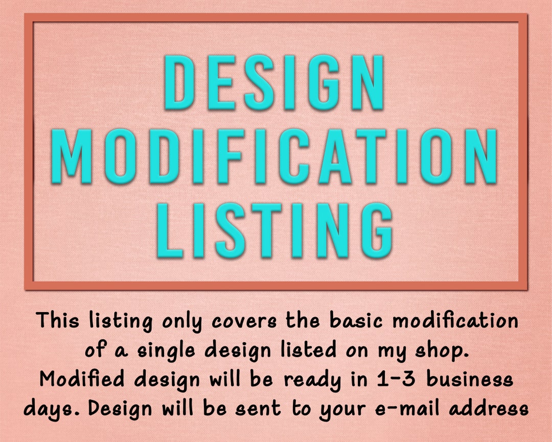 Design Modification (editing) Listing - Etsy