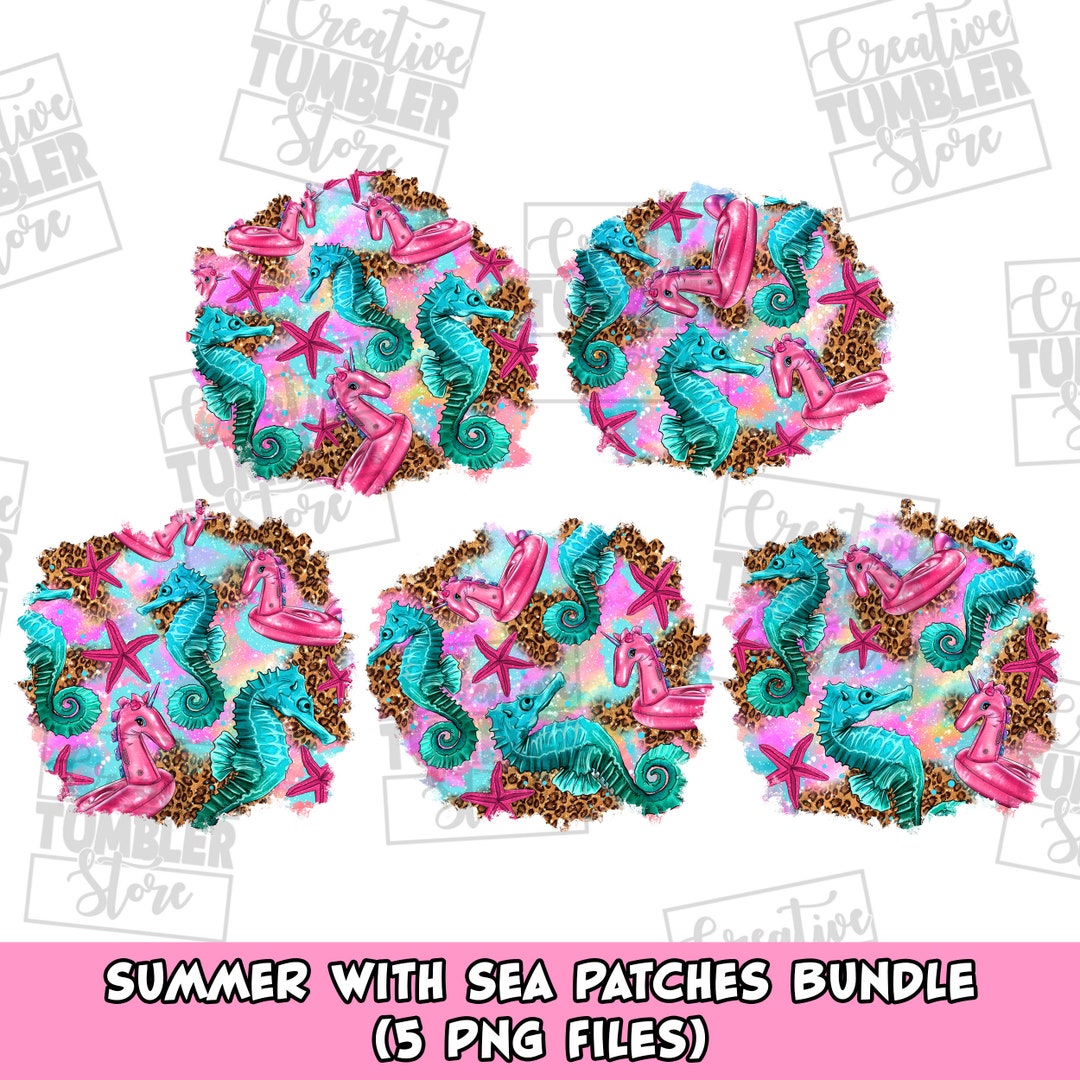 Summer With Sea Creatures Patches Bundle Png, Western Patches Bundle ...