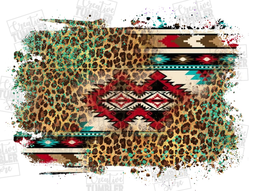 Leopard Aztec Background Png Sublimation Design Download, Western Png ...
