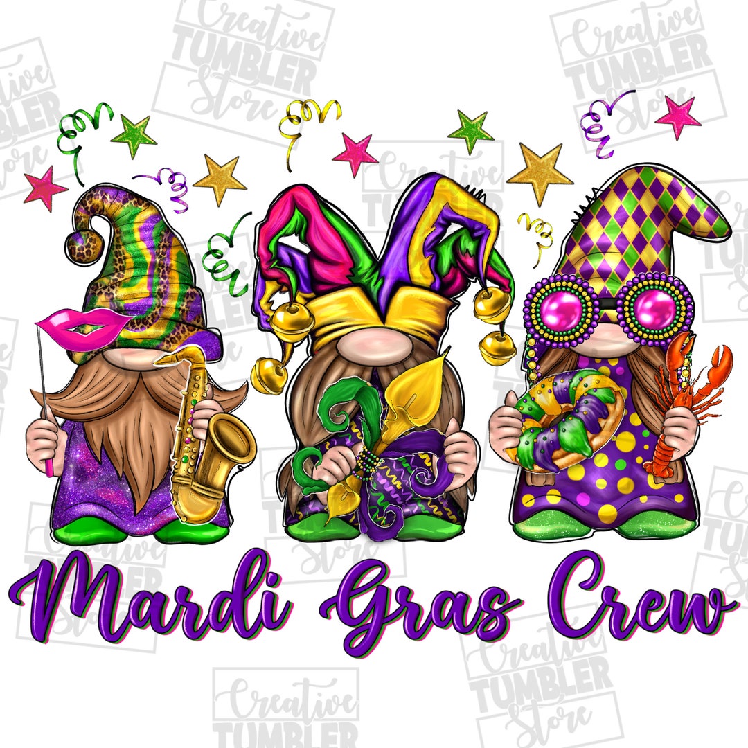 Mardi Gras Crew Gnomes Png Sublimation Design Download, Happy Mardi ...
