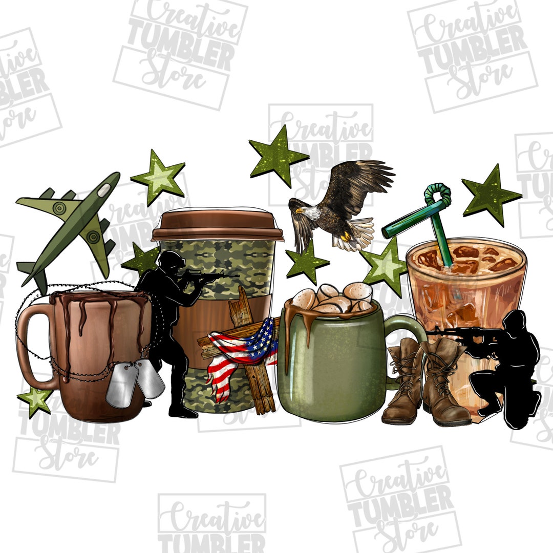 Veteran Coffee Cups With Soldiers Png Sublimation Design Download, 4th ...