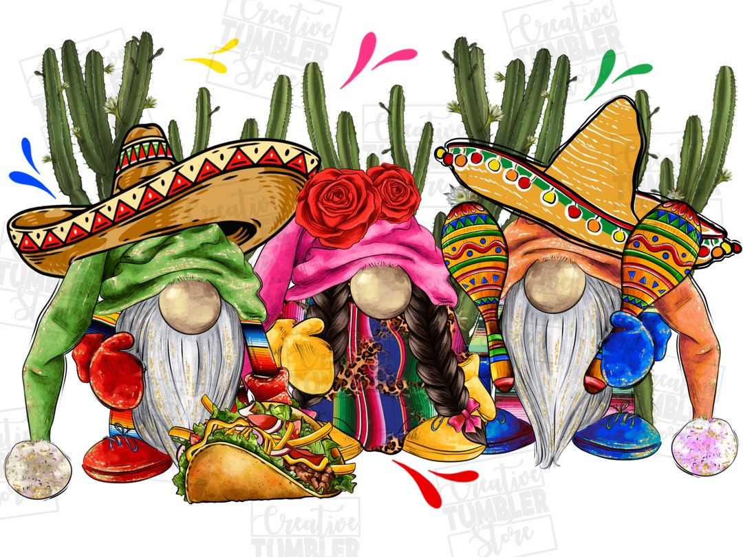 Mexican Gnomes Png Sublimation Design Download, Cinco De Mayo Png ...
