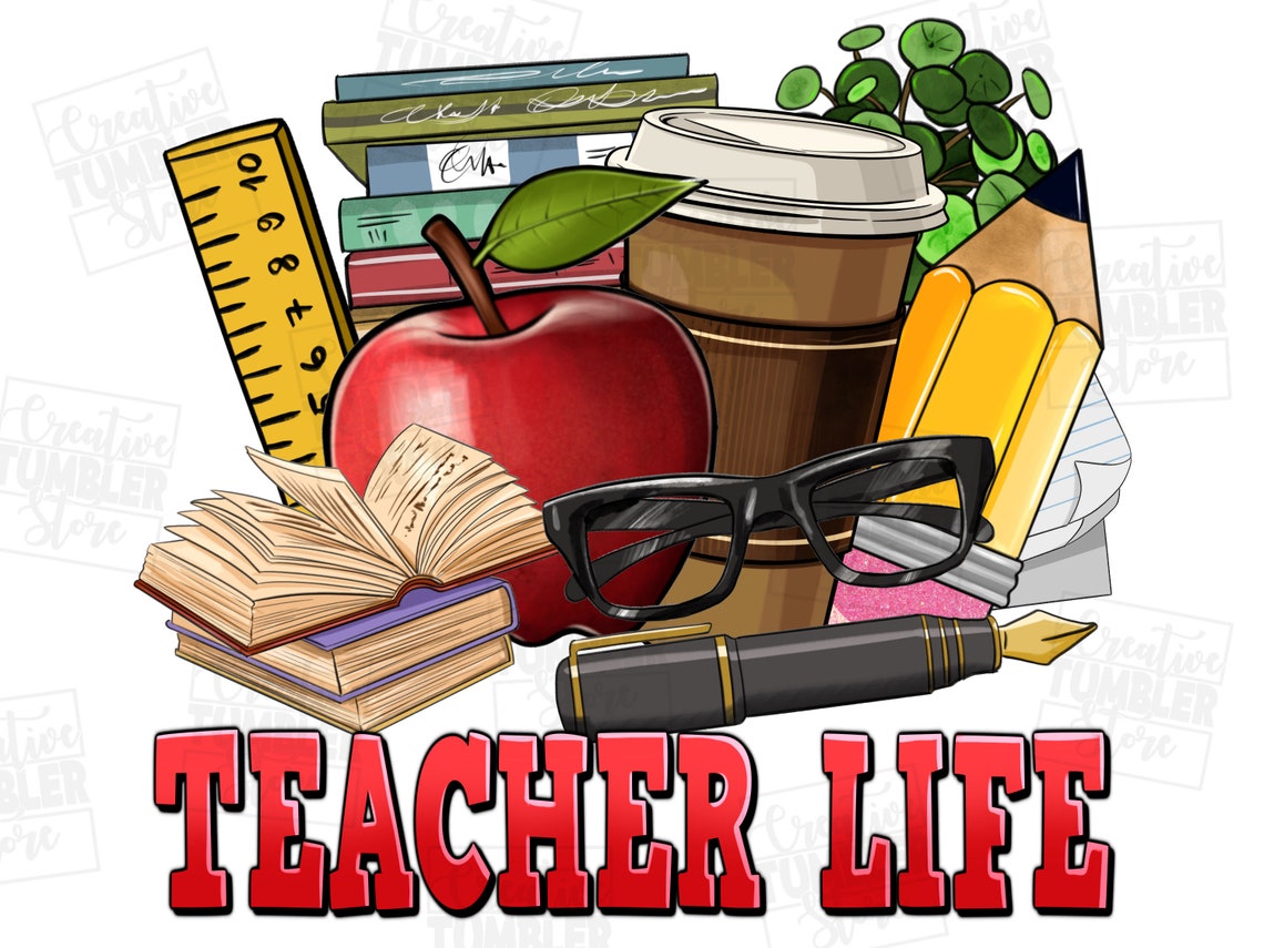 Teacher Life Png Sublimation Design Download Back to School - Etsy