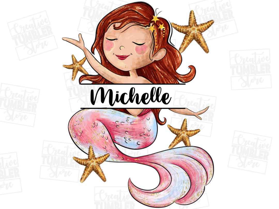 Personalized Mermaid Png Sublimation Design Download, Mermaid Png ...