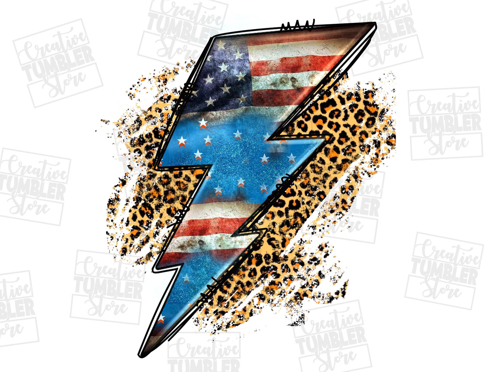American Lightning Bolt Png Sublimation Design Download 4th - Etsy