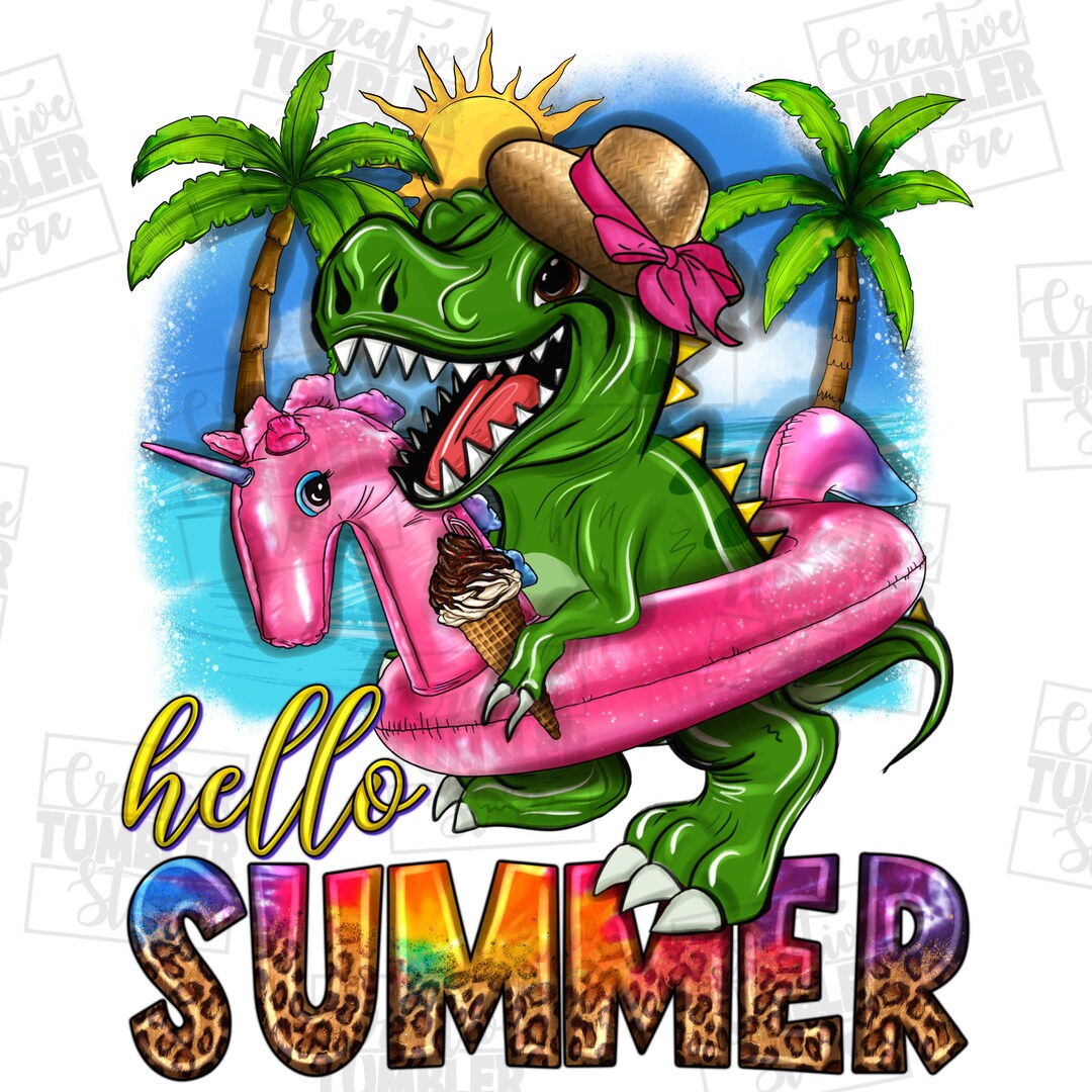 Hello Summer Rex Png Sublimation Design Download, Summer Vibes Png ...