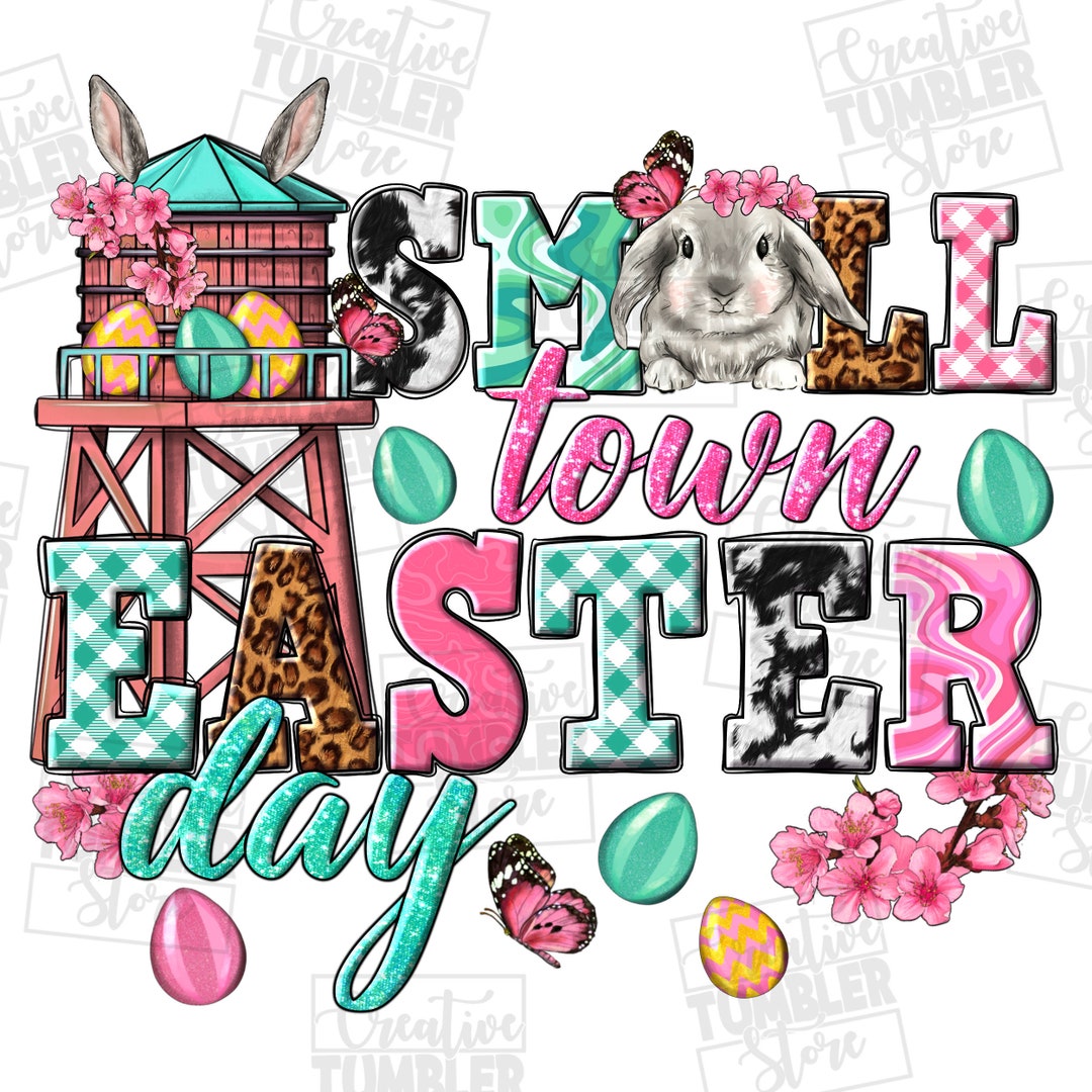 Small Town Easter Day Png Sublimation Design Download, Happy Easter Png ...