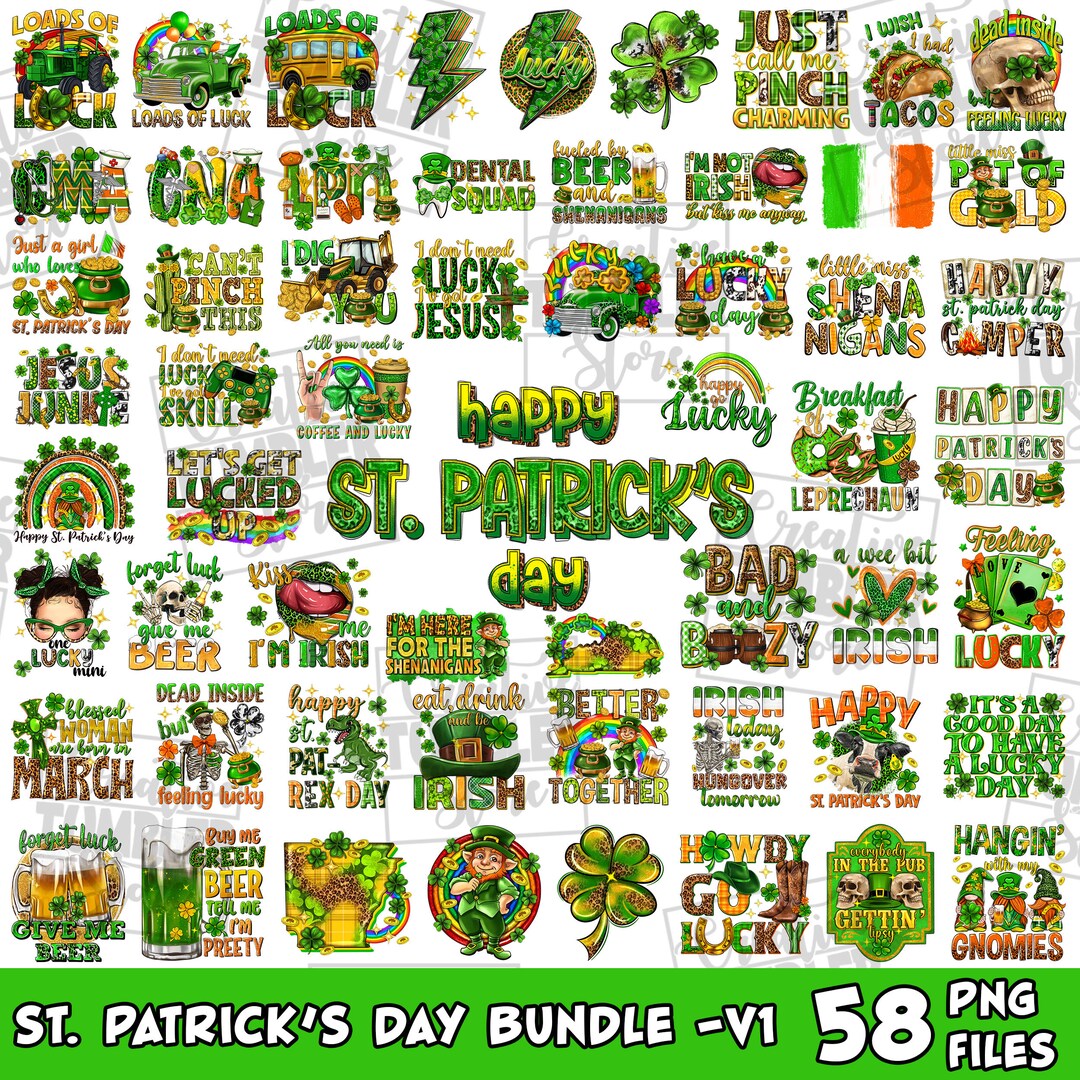 St. Patrick's Day Bundle Png Sublimation Design Download, Irish Day Png ...