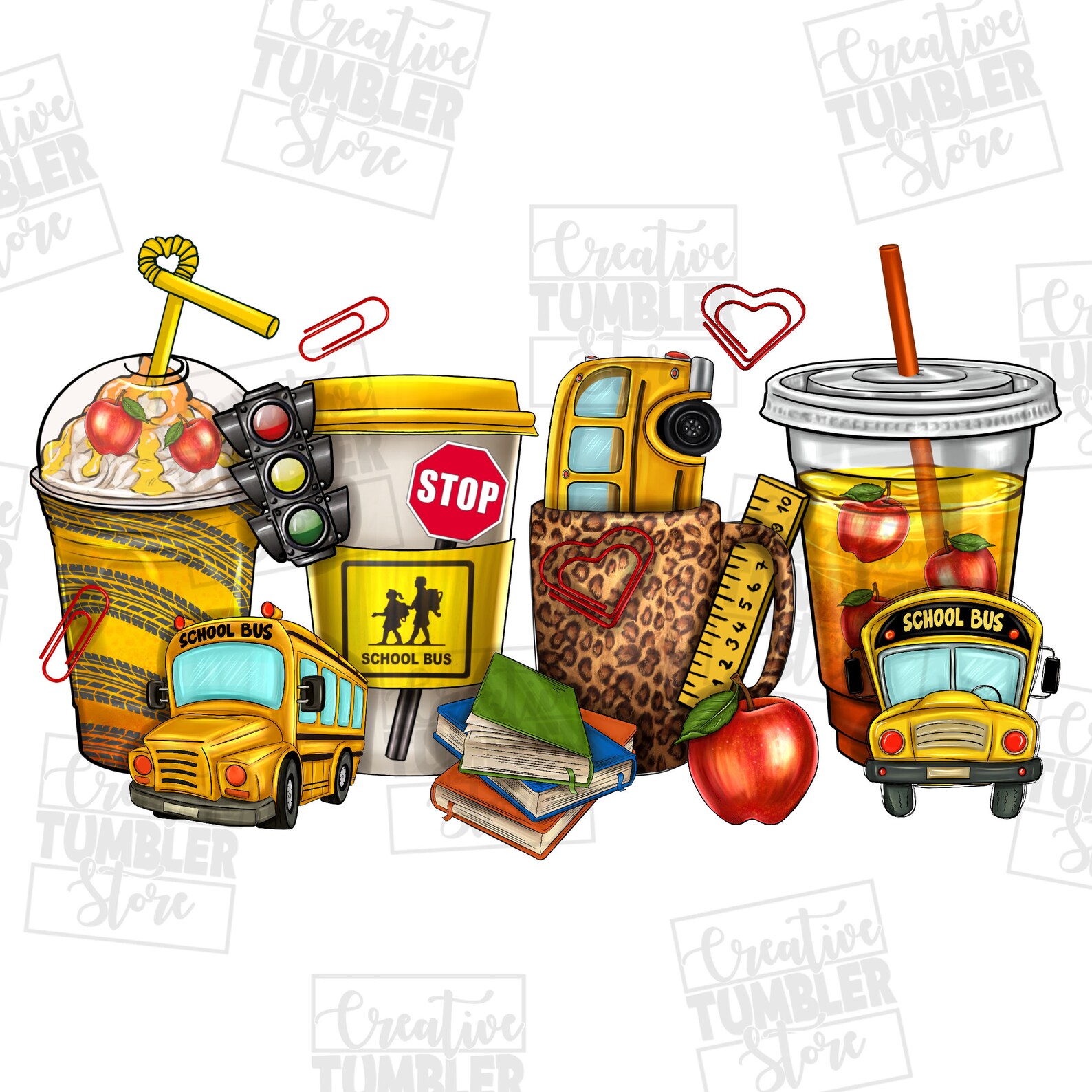 School Bus Coffee Cups Png Sublimation Design Download School - Etsy