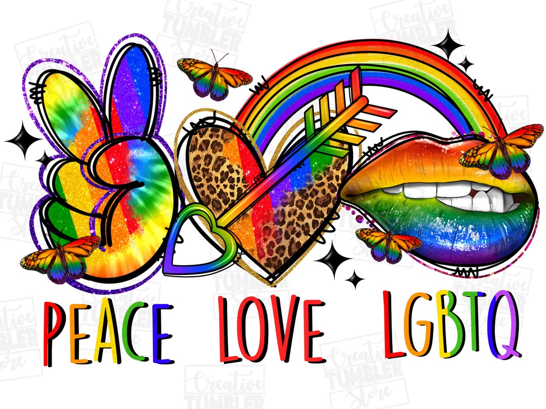 Peace Love LGBTQ+ Png Sublimation Design Download, LGBTQ+ Png, Human ...