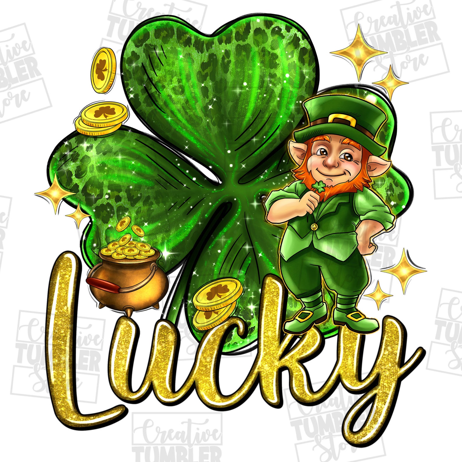 Lucky With Shamrock Png Sublimation Design Download, St. Patrick's Day ...