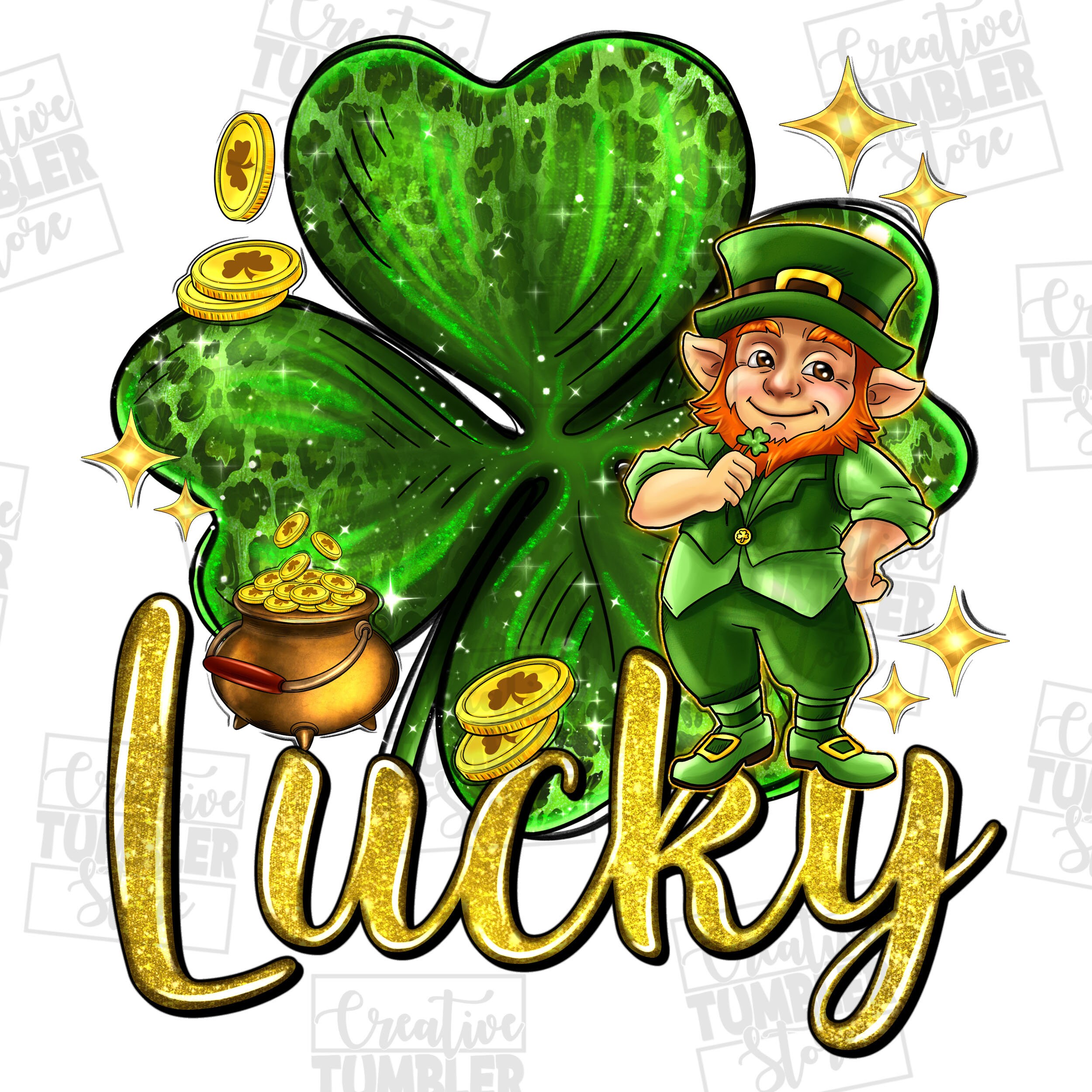 Lucky With Shamrock Png Sublimation Design Download, St. Patrick's Day ...