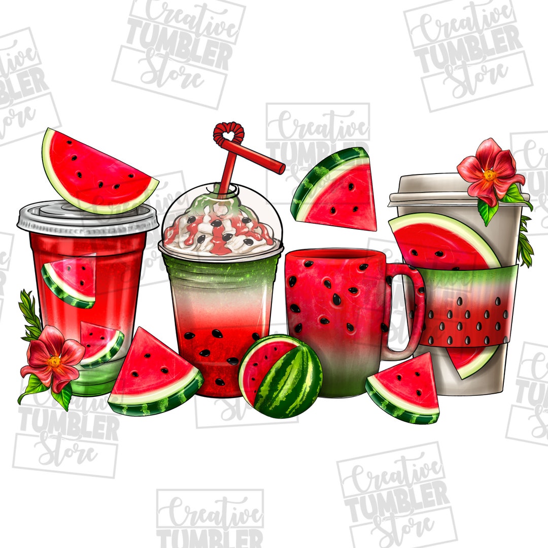 Watermelon Coffee Cups Png Sublimation Design Download, Coffee Cups ...