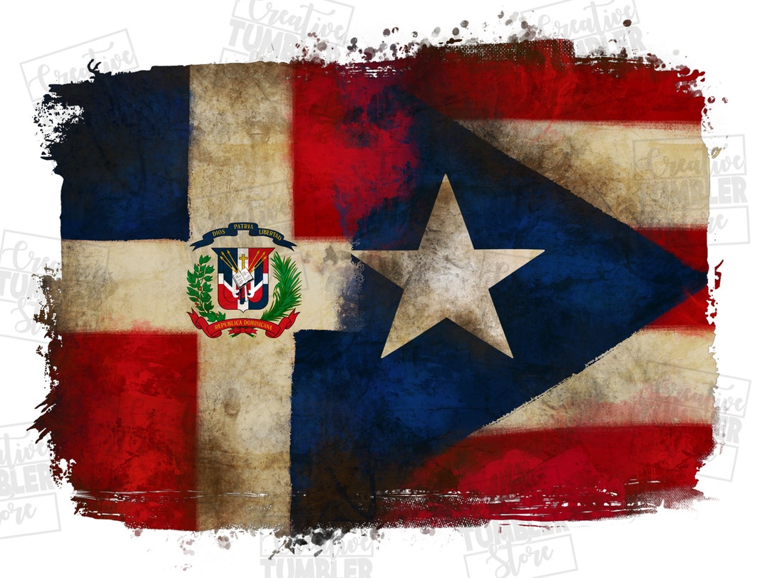 Dominican and Puerto Rico Flag Png Sublimation Design Download ...