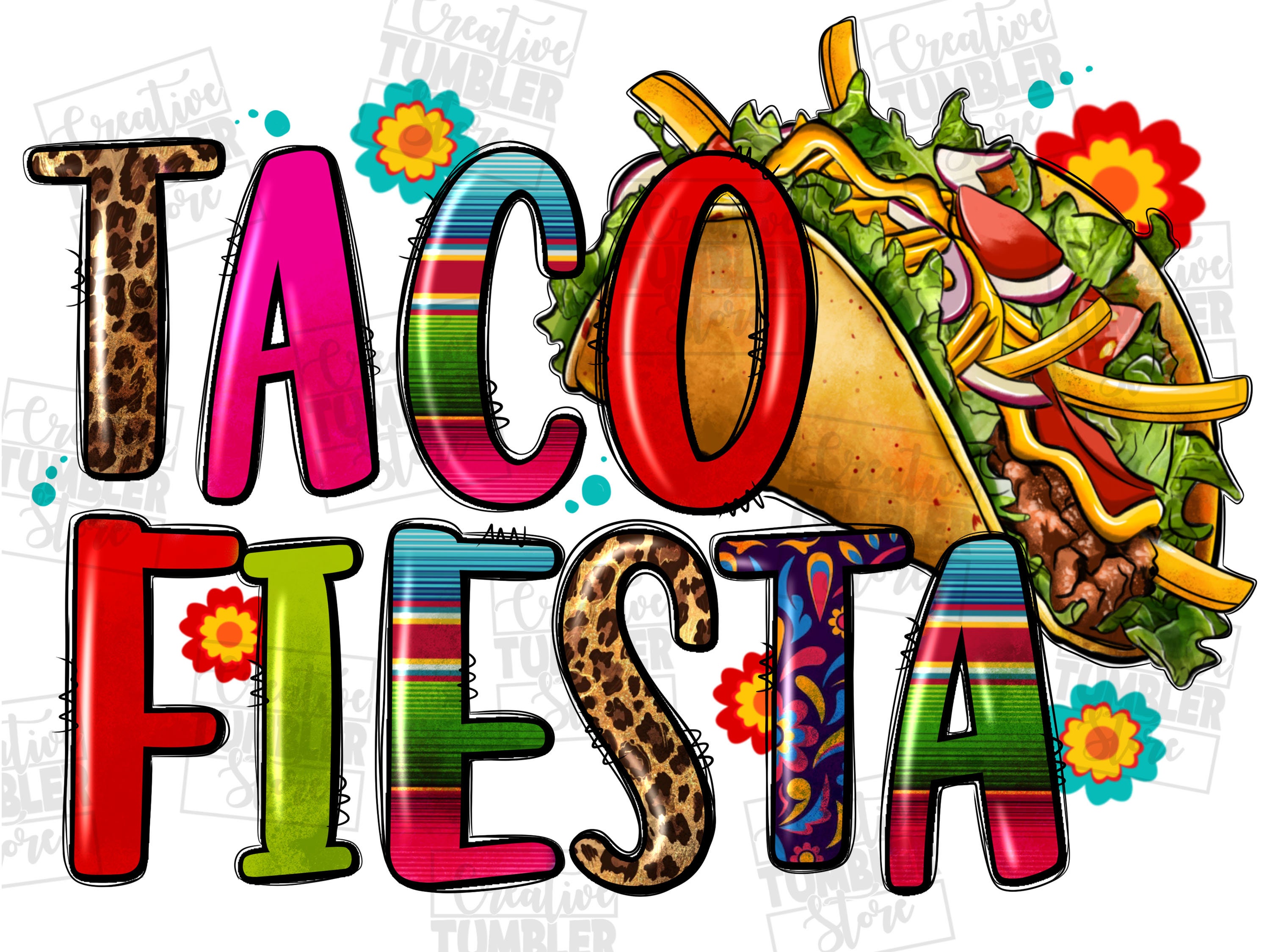 Taco Fiesta Png Sublimation Design Download, Mexican Taco Png, Mexico ...
