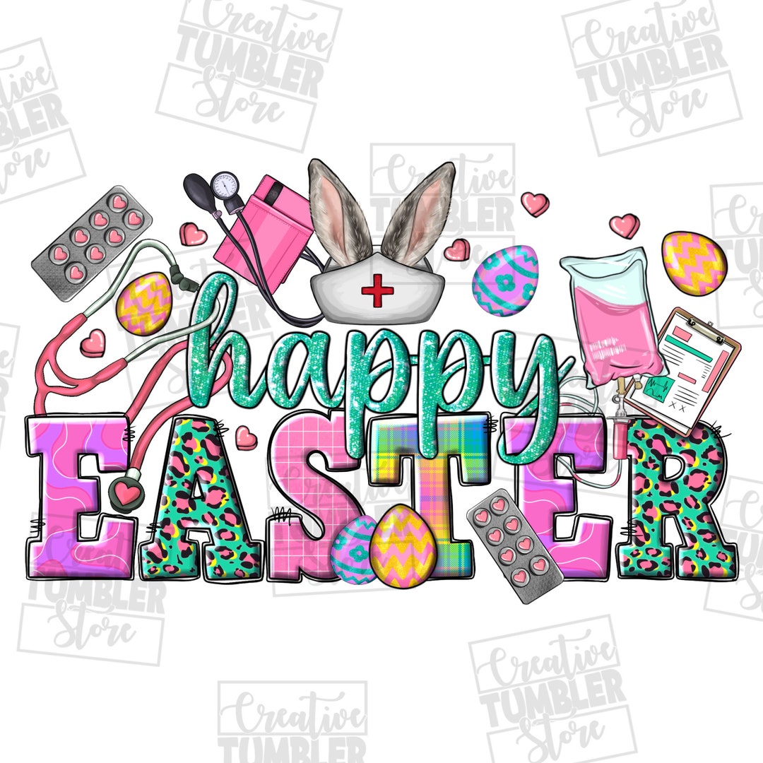 Happy Easter Nurse Png Sublimation Design Download, Happy Easter Png ...
