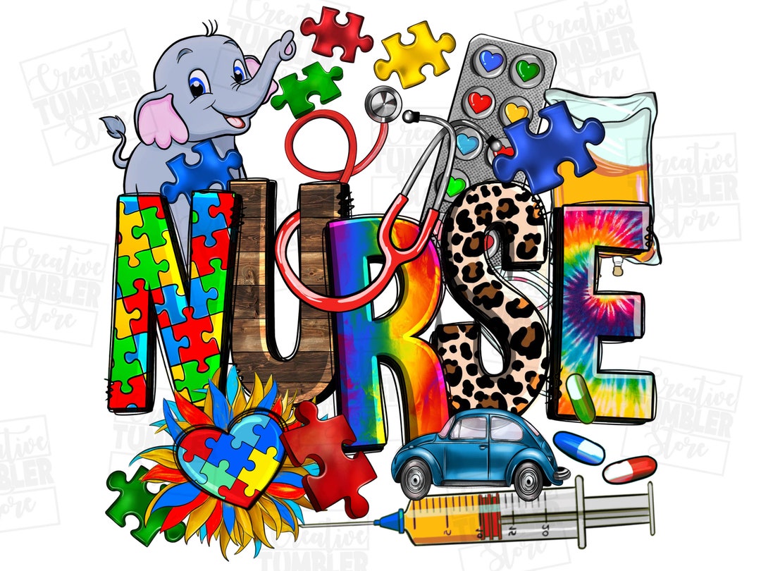 Autism Nurse Png Sublimation Design Download, Nurse Png, Nursing Png ...