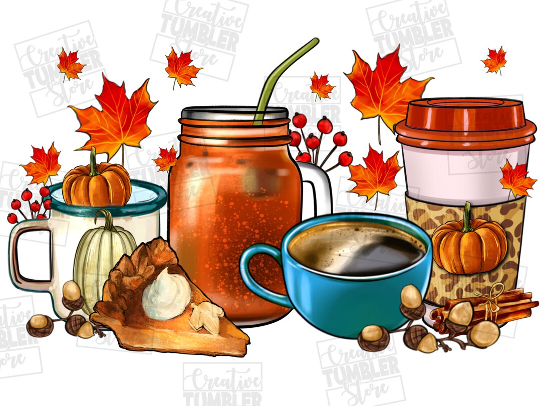 Fall Coffee Cups Png Sublimation Design Download, Autumn Png, Fall ...