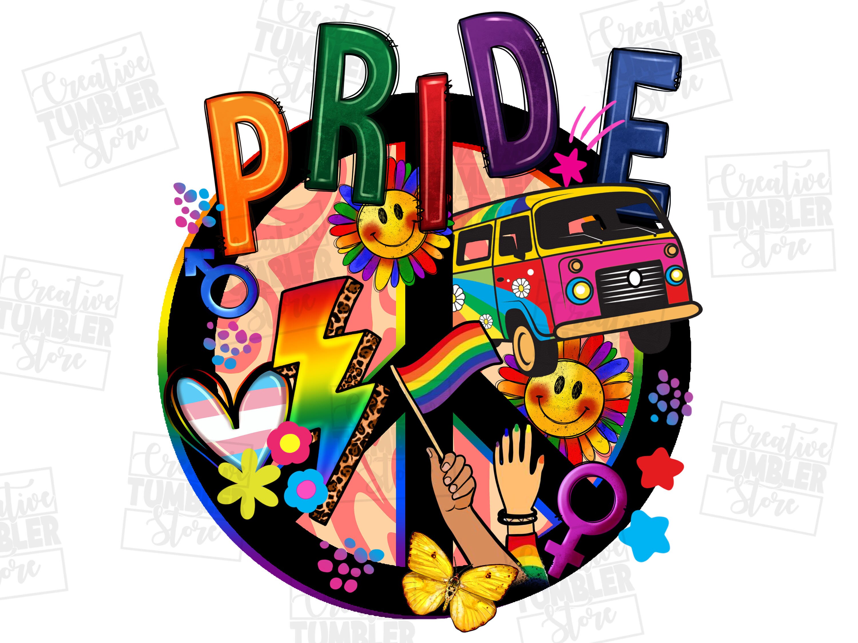 Hippie Pride Png Sublimation Design Download, LGBTQ+ Png, Pride Png ...