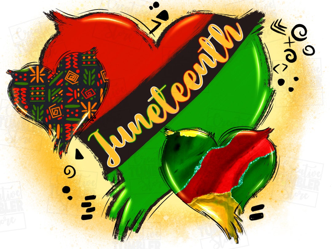 Juneteenth Hearts Png Sublimation Design Download, Juneteenth Png ...