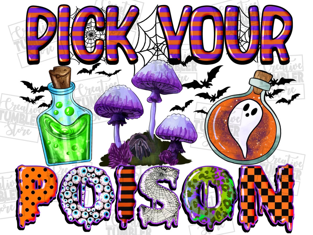 Pick Your Poison Png Sublimation Design Download, Happy Halloween Png ...