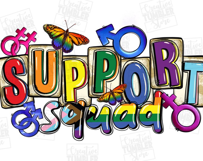 Support Squad Pride Png Sublimation Design Download, LGBTQ+ Png, Pride ...