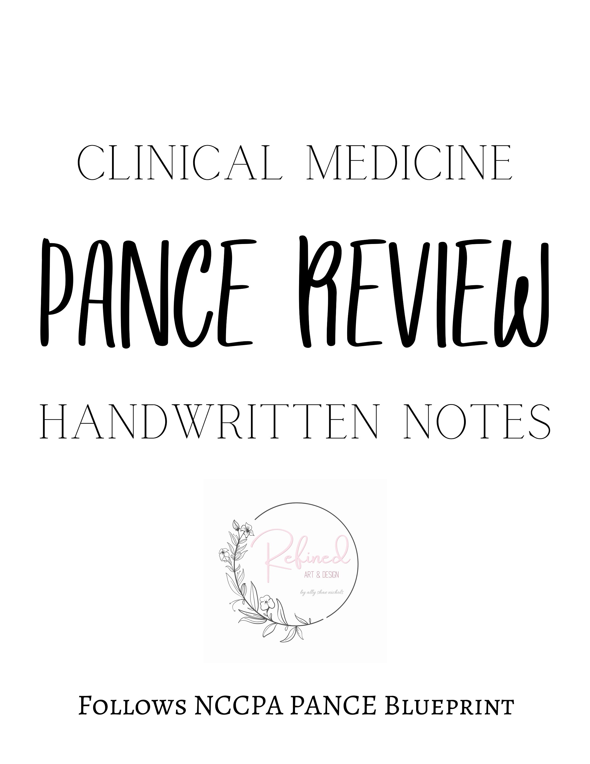PANCE Review Physician Assistant Study Sheets PACKAGES - Etsy